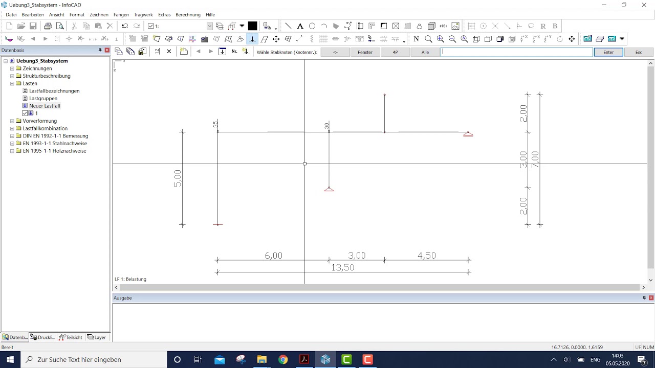 InfoCad – Übung 3 Stabsystem - YouTube