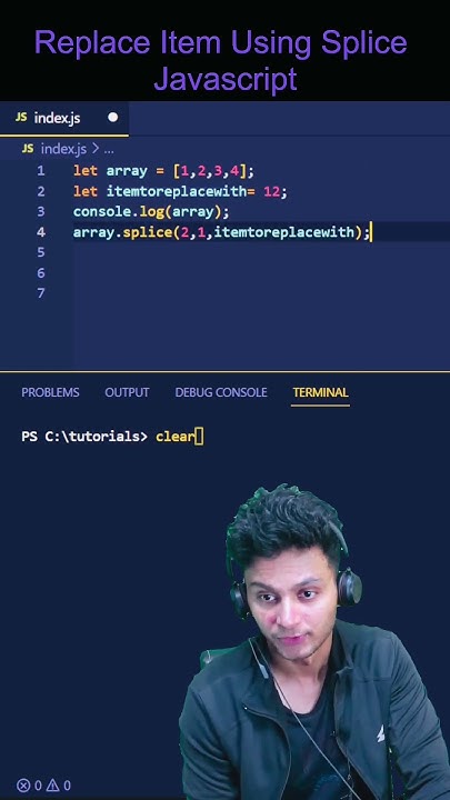 Replace Element In An Array Using Splice Function In Javascript 🔥 Javascript Interview