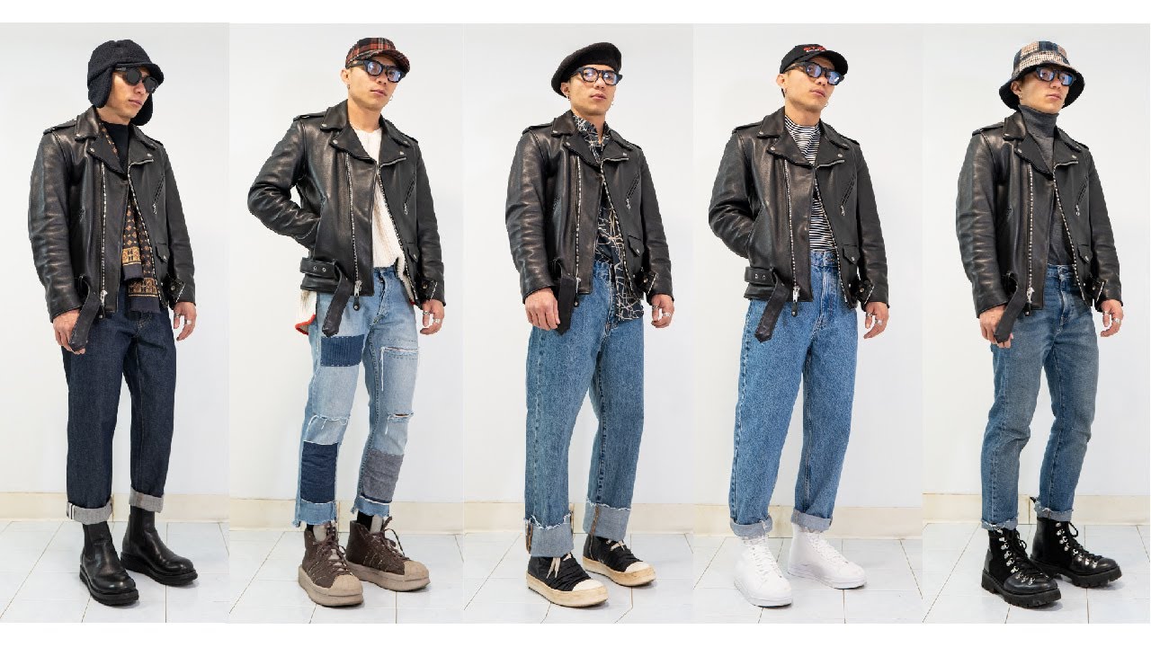 How To Style 6 Different Types Of Blue Jeans With SchottNYC Biker ...