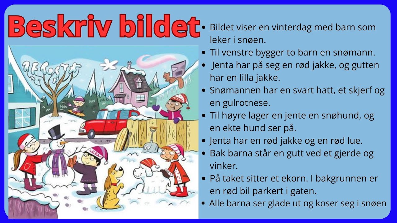 Beskriv Bildet 5 | Norskprøven Skriftlig - YouTube