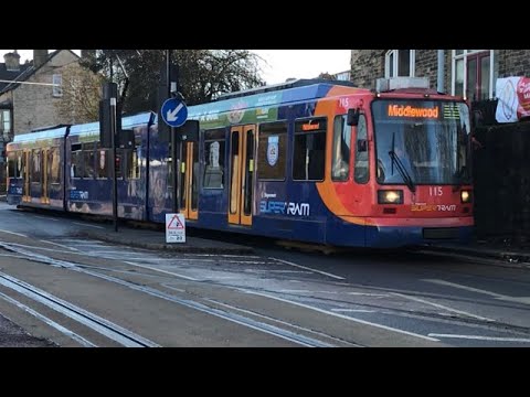 Stagecoach Supertram 115 arriving Hillsborough - YouTube