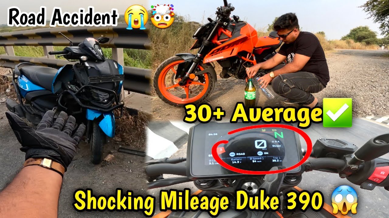 Duke 390 Gen 3 Mileage Test 🔥| 30+ Mileage 😍l Road Accident dek k shock ...