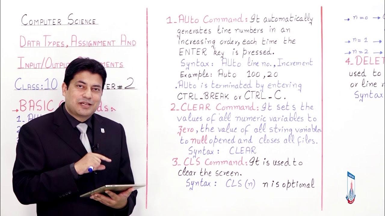 Class 10 - Computer Studies - Chapter 2 - Lecture 6 - BASIC Commands - I - Allied Schools - YouTube