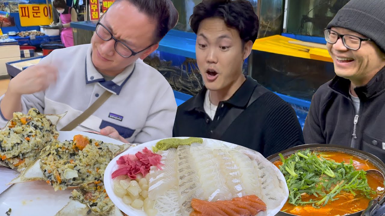 Korea Vlog - Seoul [Part 1] | Crab Shell Fried Rice?! Noryangjin Fish ...