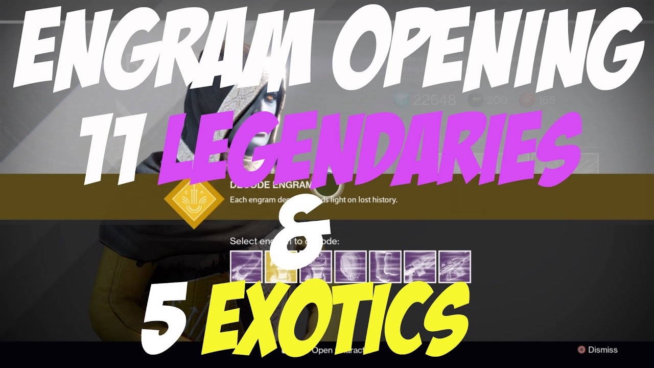 ENGRAM OPENING - 5 Exotic and 11 Purple Engrams! - YouTube