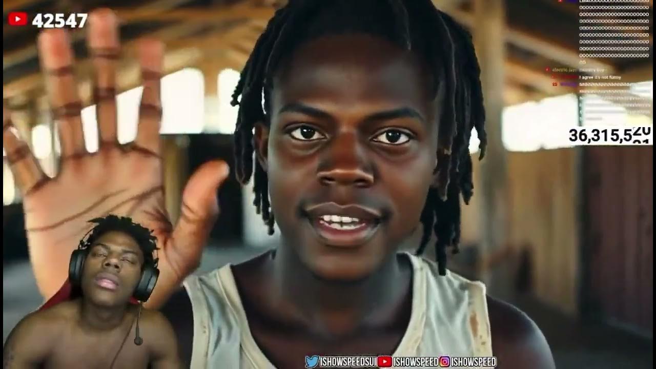 Speed reacted to a movie about him iShowSpeed Life Story where he was born in jungle with ...