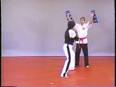 Double front kick legs apart - YouTube
