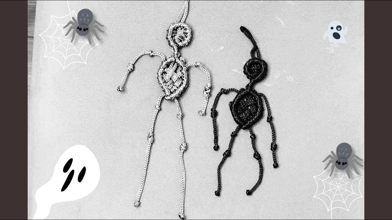 DIY Macrame Skeleton Ornament : Simple&Fast Halloween Craft🎃👻 - YouTube