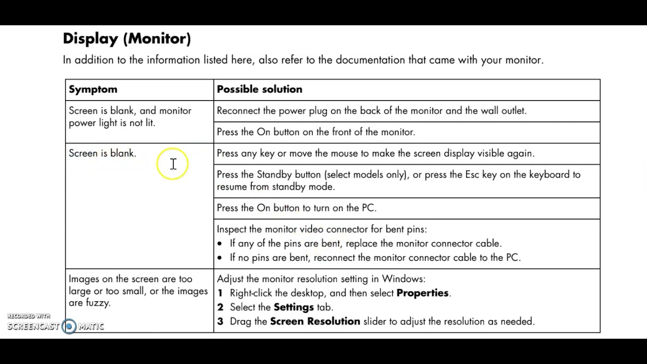 Troubleshooting Monitor YouTube Troubleshooting Monitor YouTube