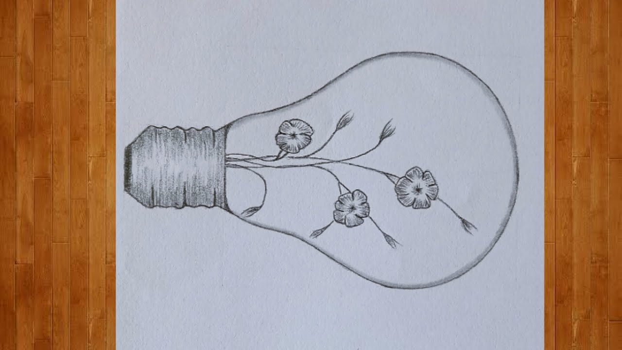Pencil drawing insight bulb tutorial || bulb drawing || pencil sketch ...