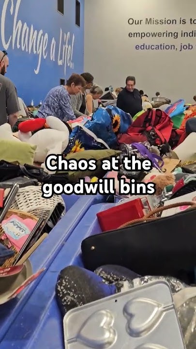 Chaos at the Goodwill bins. #goodwill #goodwillbins #chaos #reseller # ...
