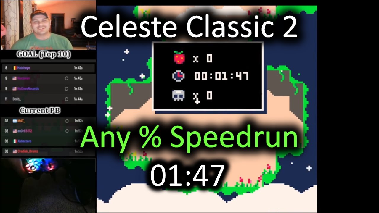Celeste Classic 2 Any% Speedrun in 1:47 (v1.1) - YouTube