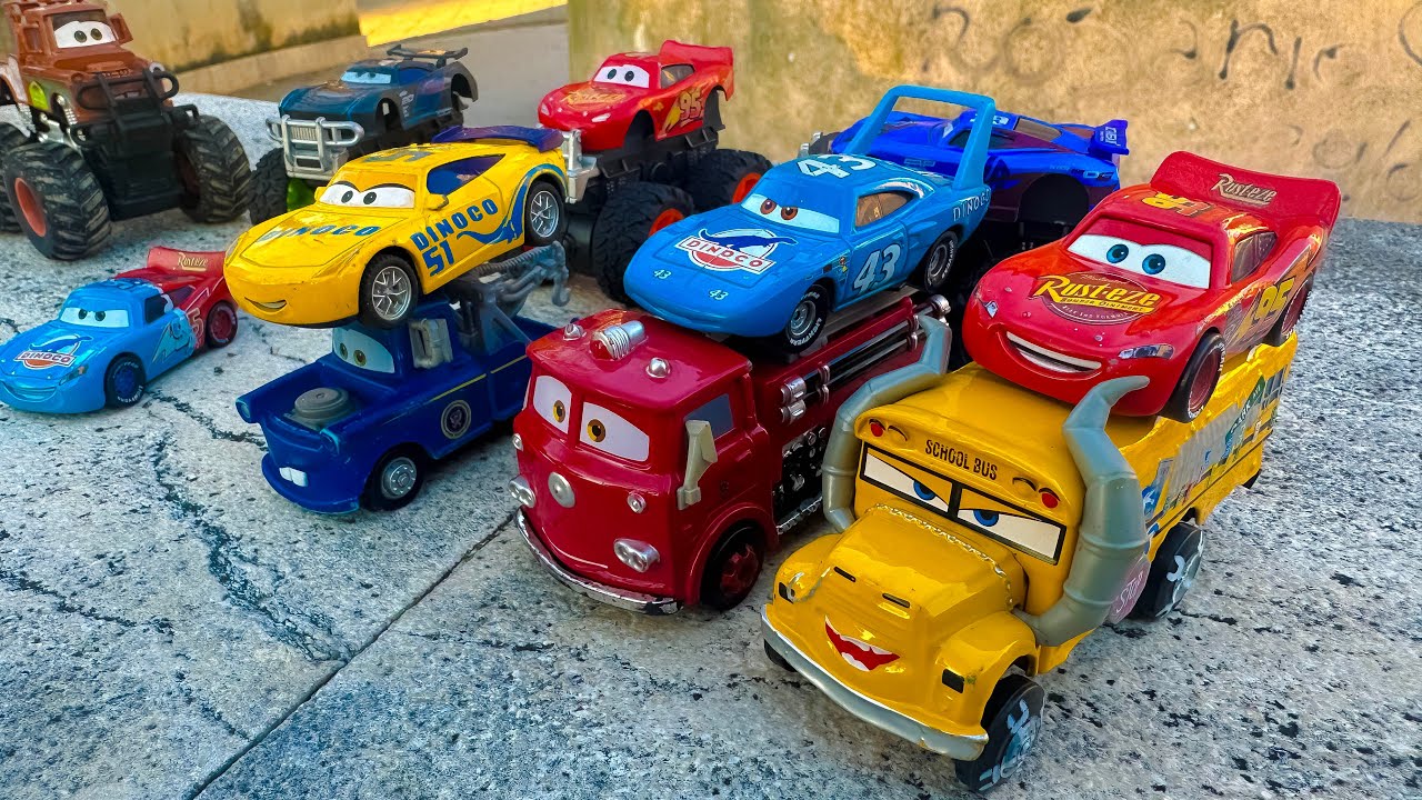 Disney Pixar Cars Various Cars miniature cars roll down a colorful ...