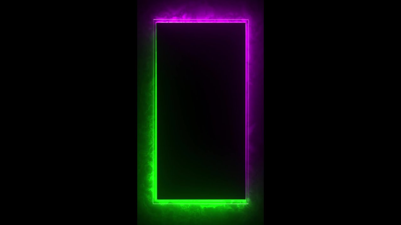 Neon Light Border | Frames Template Video | Glowing Frame Black Screen ...