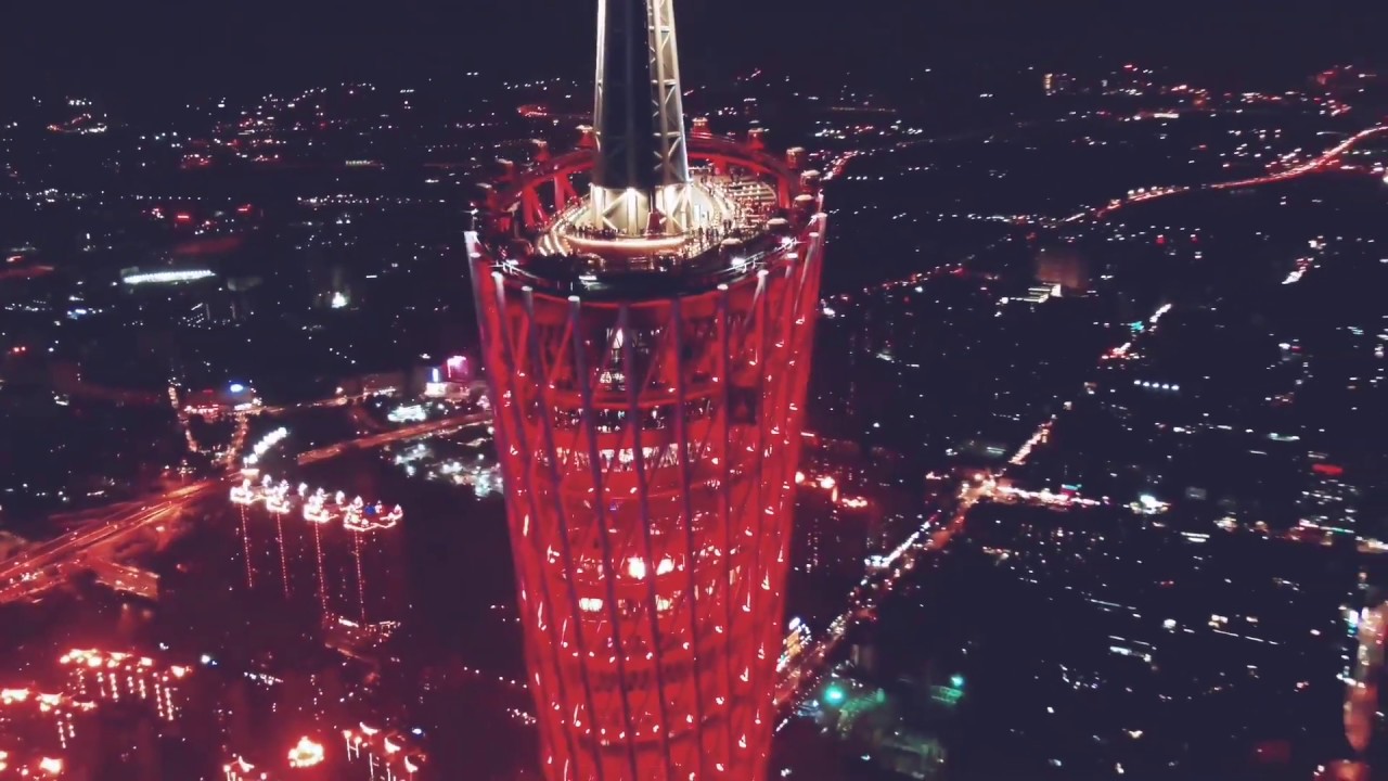 Guangzhou Canton Tower Aerial View, Guangzhou landmark building, China ...
