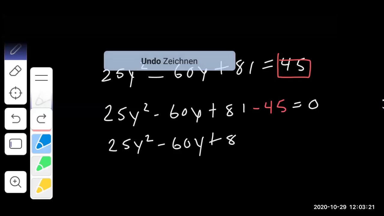Solving Quadratic Equation with Perfect Squares - YouTube