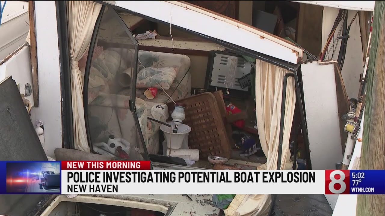 Emergency personnel respond to boat explosion in New Haven Harbor - YouTube