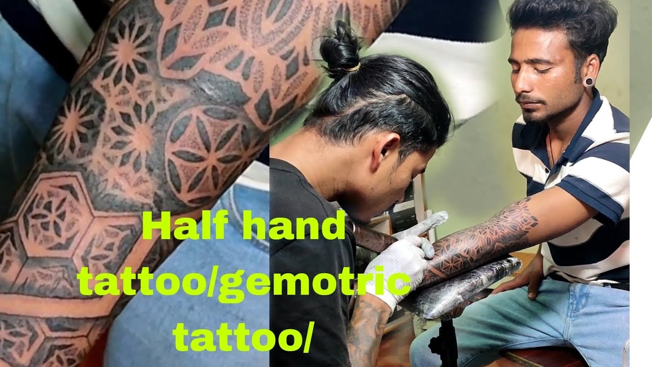 HALF HAND TATTOO: TATTO TIMELAPSE |GEMOTRIC TATTOO| tattooist _sushant ...
