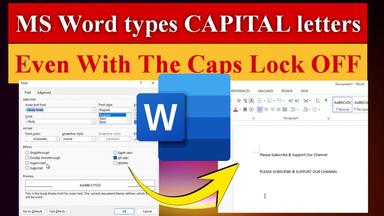 Word types CAPITAL letters Even With The Caps Lock OFF in Windows 11/10 ...