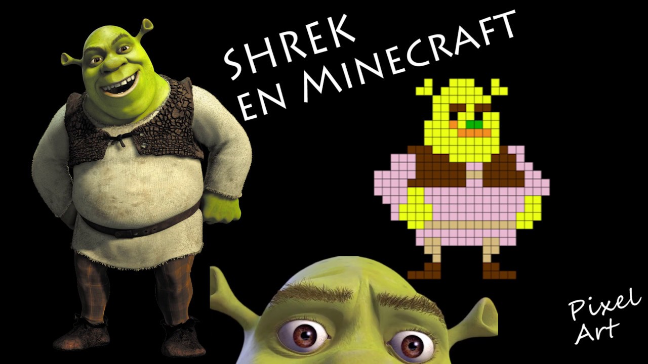 Como hacer a shrek en Minecraft pixel art - YouTube