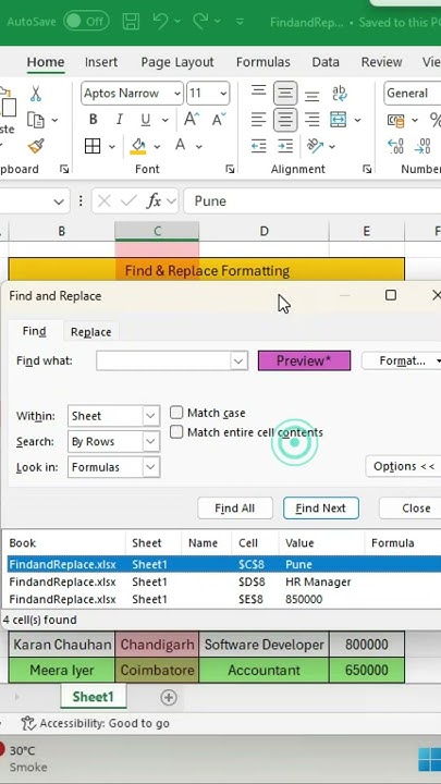 Excel Interview Question #192 Find and Replace Formatting - YouTube