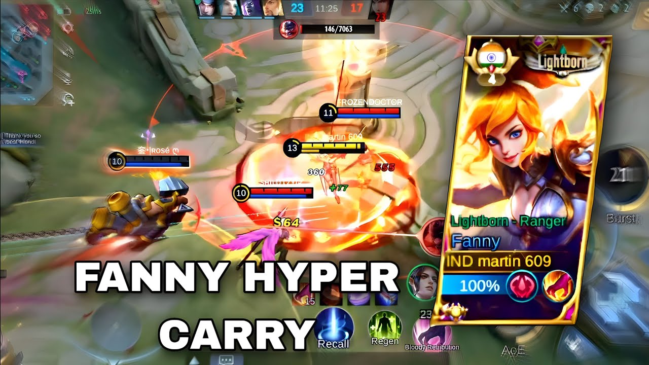 FANNY HYPER CARRY SOLO RANK | FANNY BEST BUILD AND EMBLEM SET 2023 ...