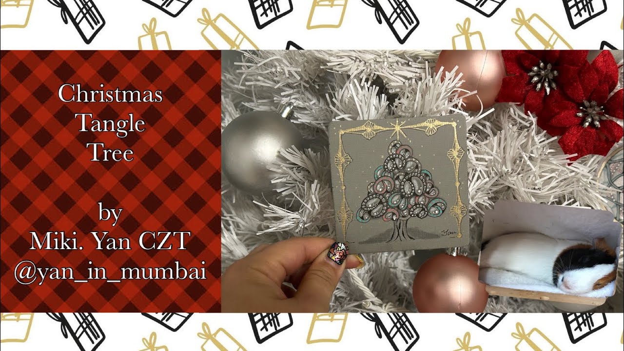 Christmas Tangle Tree ~Nontan~ by Miki.Yan CZT zentangle / ゼンタングル - YouTube