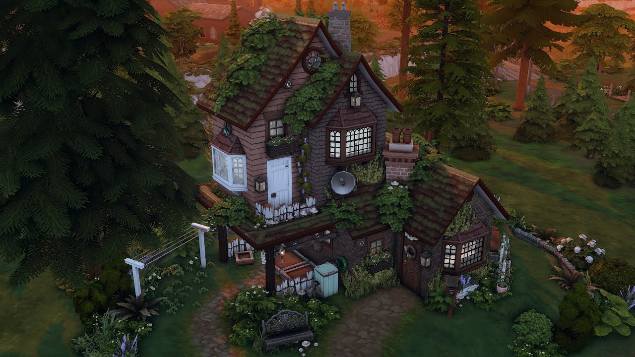 Overgrown Werewolf Cabin 🌙| The Sims 4 Speed Build | Lofi - YouTube