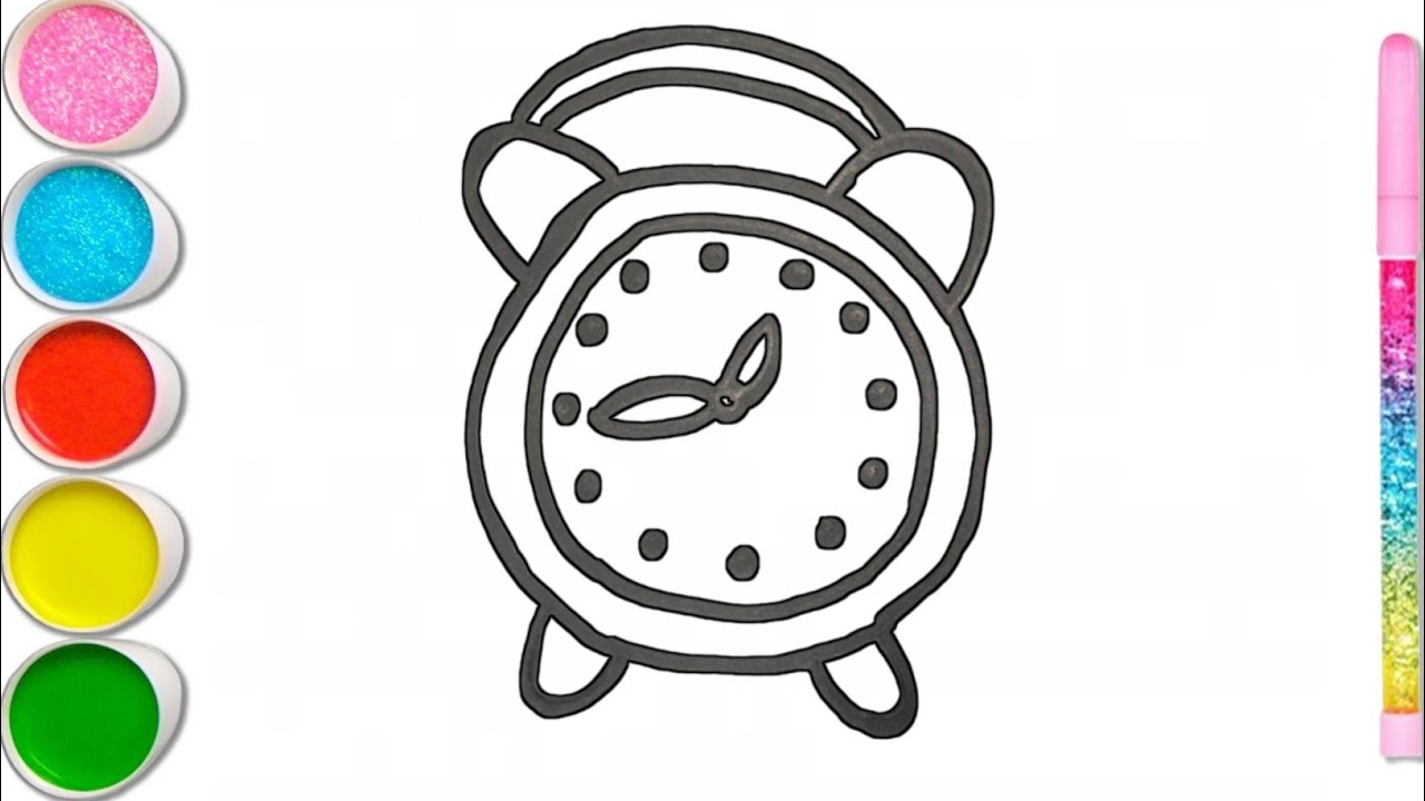 Alarm Clock Drawing, Painting, Coloring for Kids & Toddlers | Try to ...