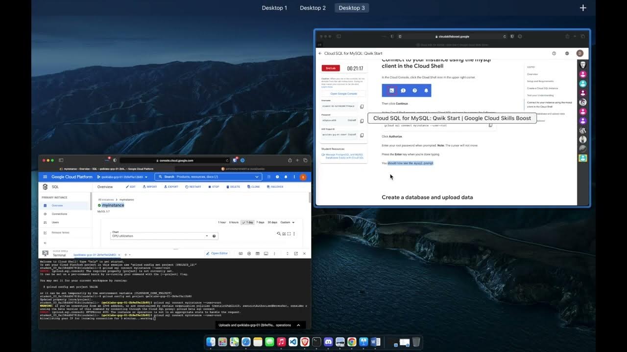 Gsp151 Cloud Sql For Mysql Qwik Start Youtube