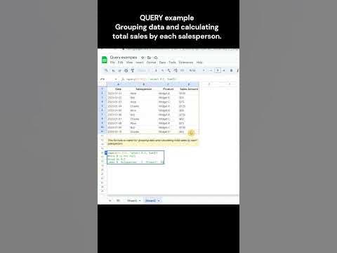 Google Sheets Query example #googlesheets #spreadsheethelp #googlesheetstutorial #shorts - YouTube