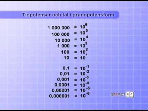 Tiopotenser och talen i grundpotensform - YouTube