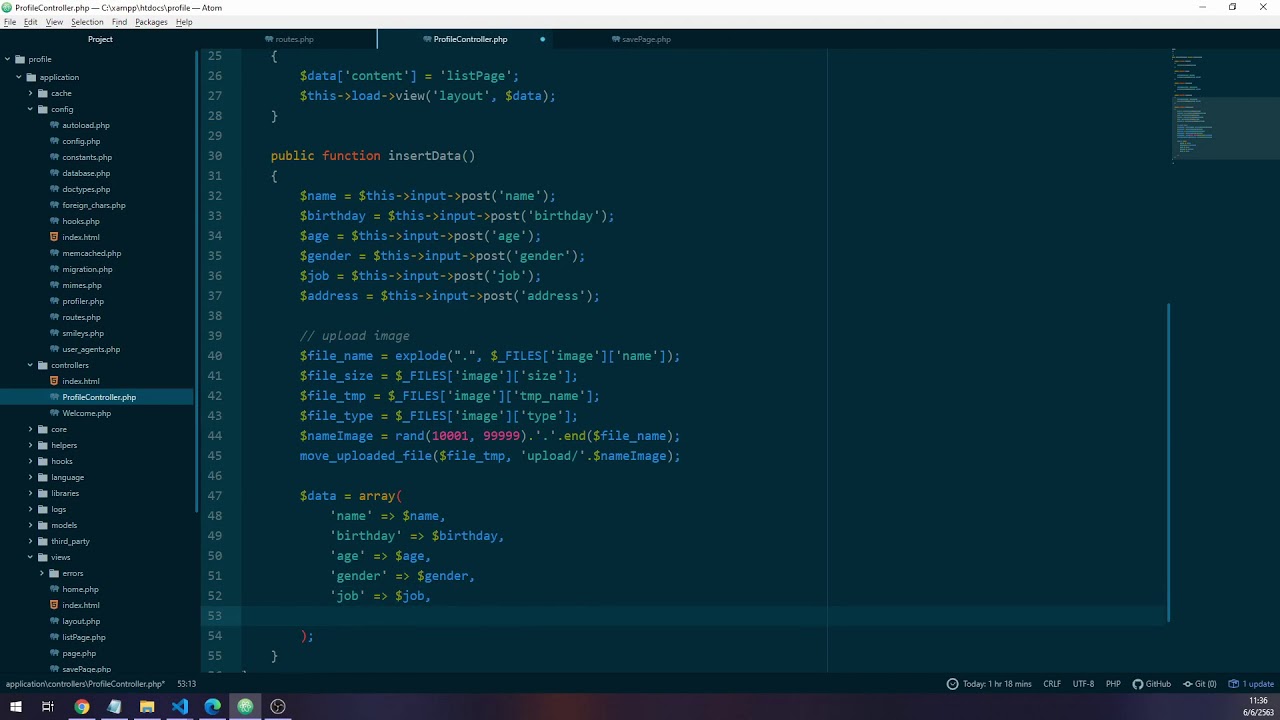 Codeigniter 0511 การ Insert Data Youtube