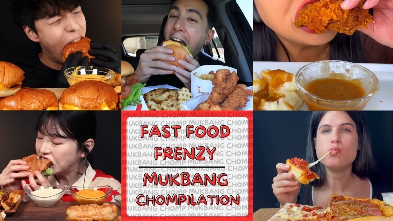 🍔🍟 MUKBANG CHOMPILATION SATISFYING FAST FOOD CRAVINGS 🍕🍗 fast food ...