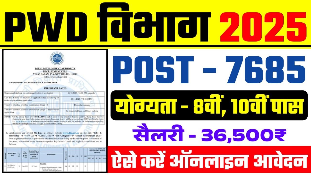pwd recruitment 2025, PWD Vacancy 2025 | Latest Government Jobs 2025 ...