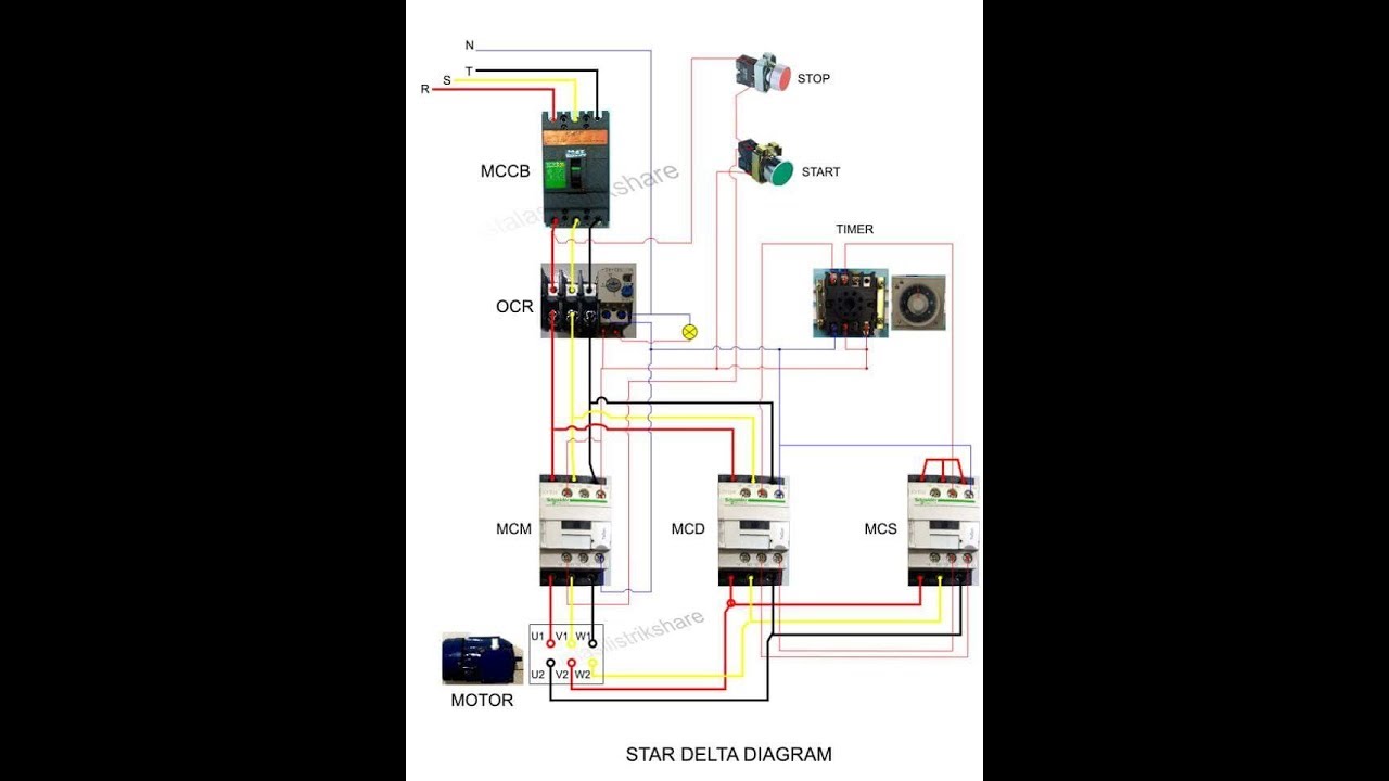 Tutorial rangkaian star delta - YouTube