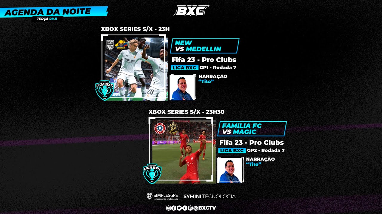 1ª Temporada - Liga BXC- Rodada 7: GP1: NEW x MEDELLIN | GP2: FAMILIA x ...