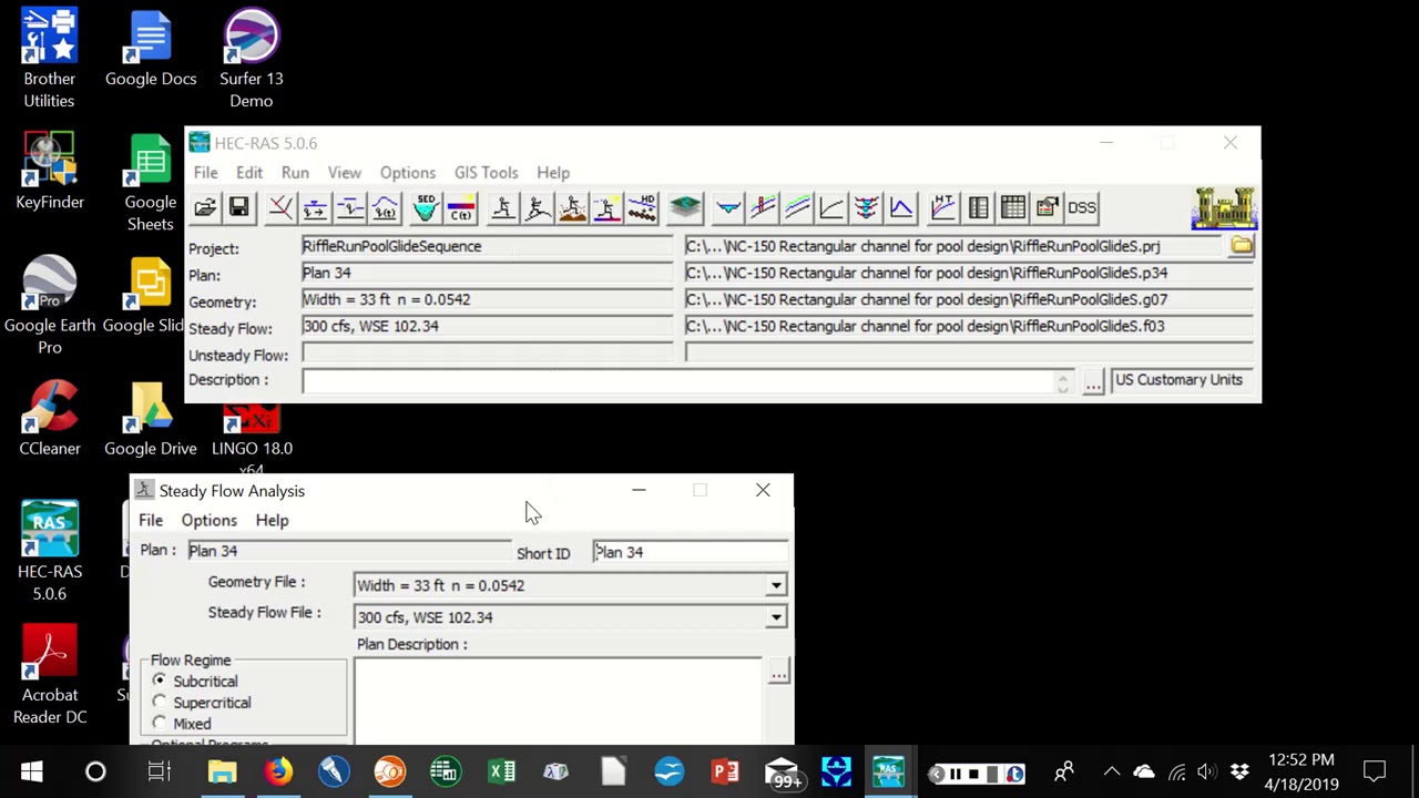 NC-150 Riffle run pool glide HEC-RAS - YouTube