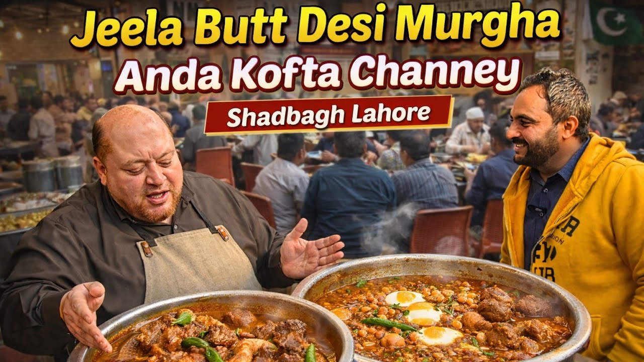 🔥 Jeela Butt Shadbagh Lahore | Desi Murgha & Anda Channey Full Taste ...