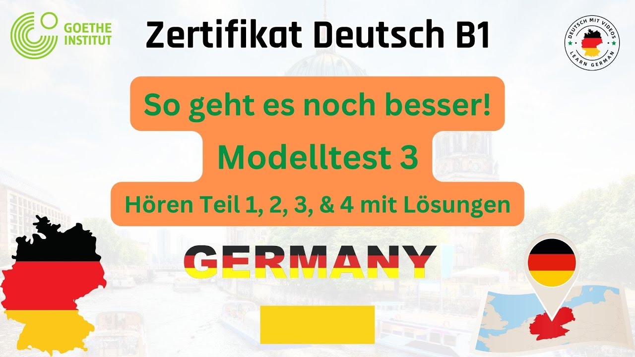B1 Hören Modelltest 03 Teil 1 2 3 4 mit Lösungen | So geht's noch ...