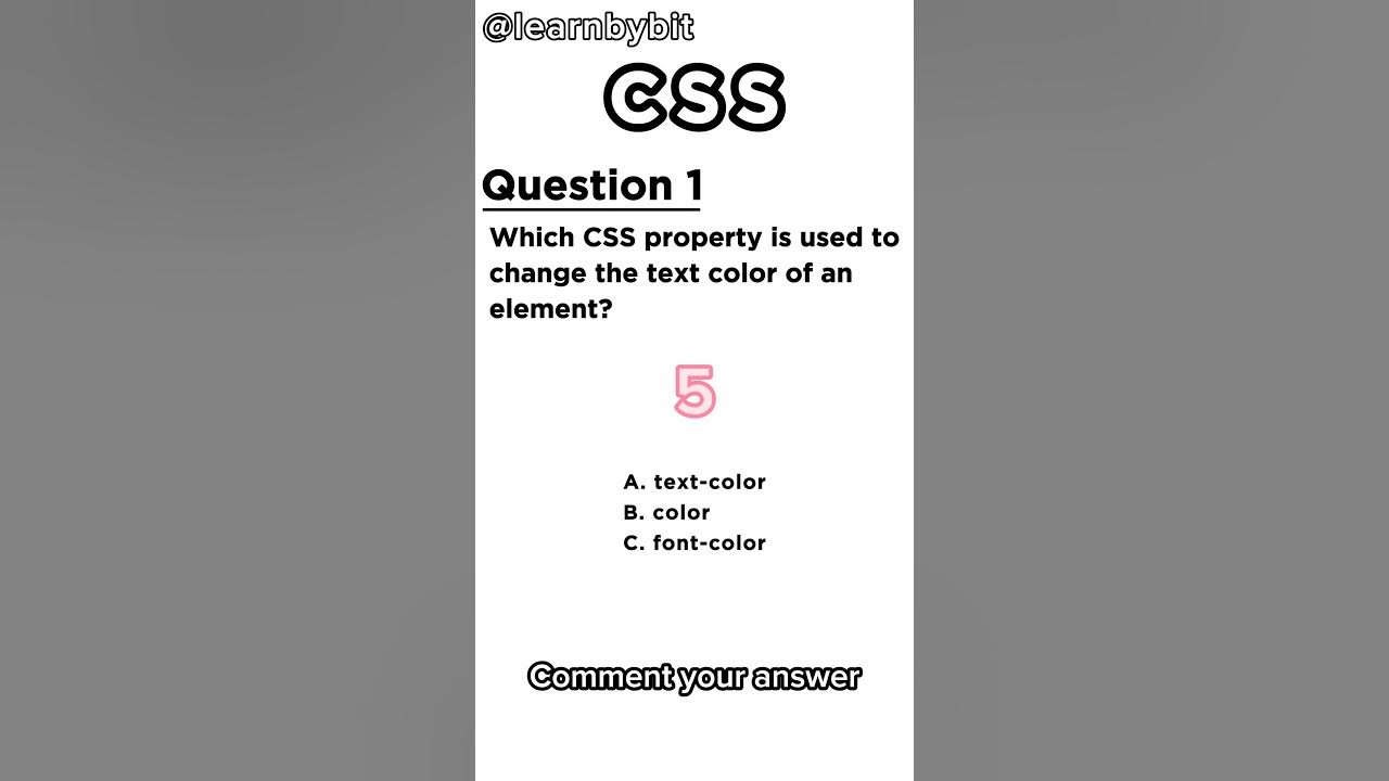 Css Quiz Test Html Css Css Csscode Cssmcq Youtube