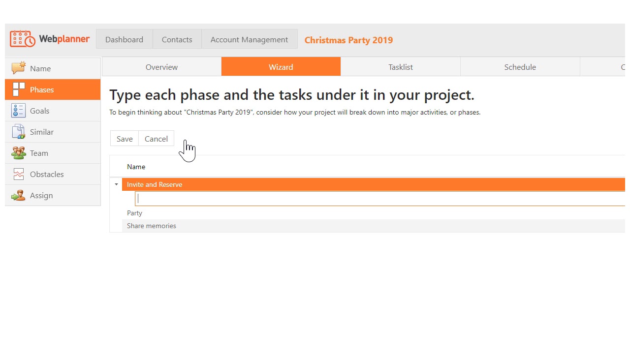 Webplanner: Creating a Project - YouTube