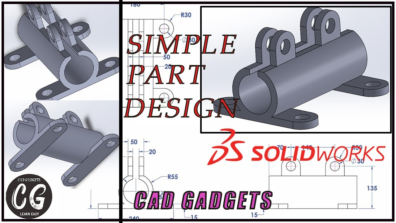 Industrial Part Design in SolidWorks - Simple Part Design #2 CAD ...
