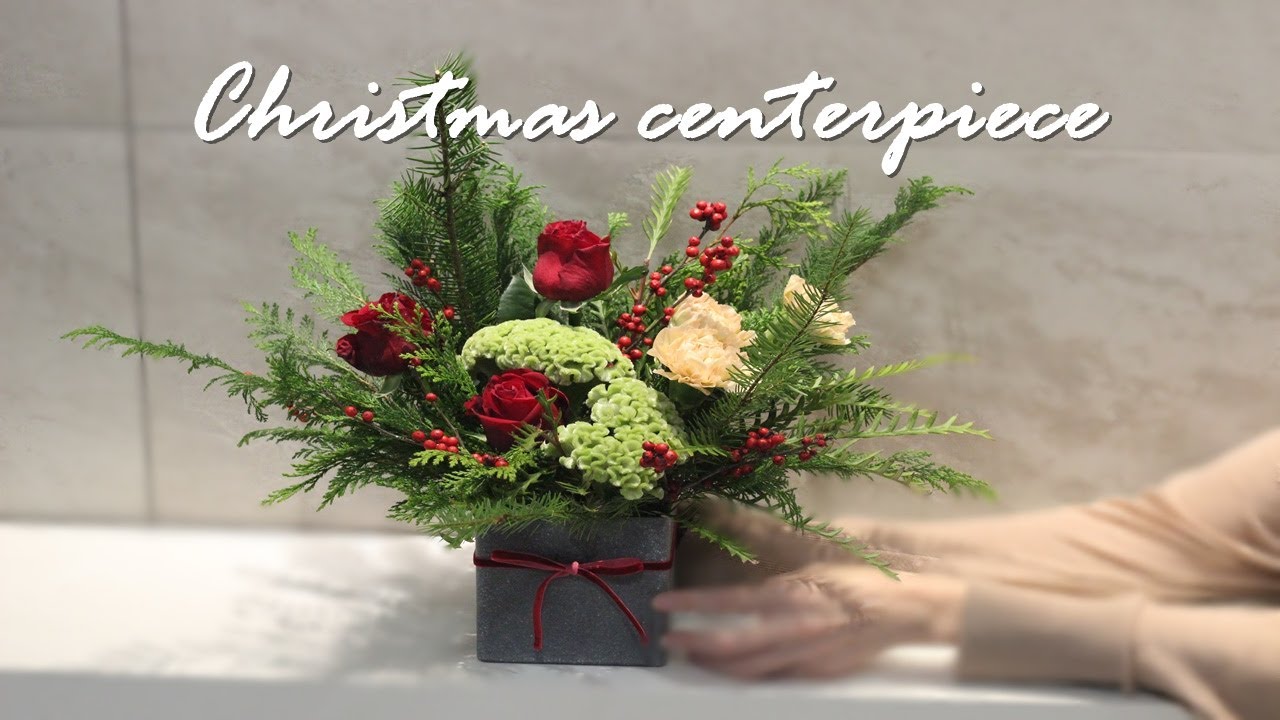크리스마스 테이블웨어 센터피스 만들기 초보자도 쉽게 따라할수있어요 힐링영상 크리스마스센터피스 테이블웨어만들기 꽃꽂이영상 Youtube