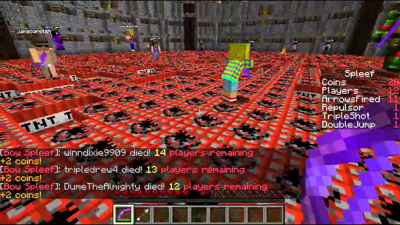 Minecraft: TNT Bow Spleef! - YouTube