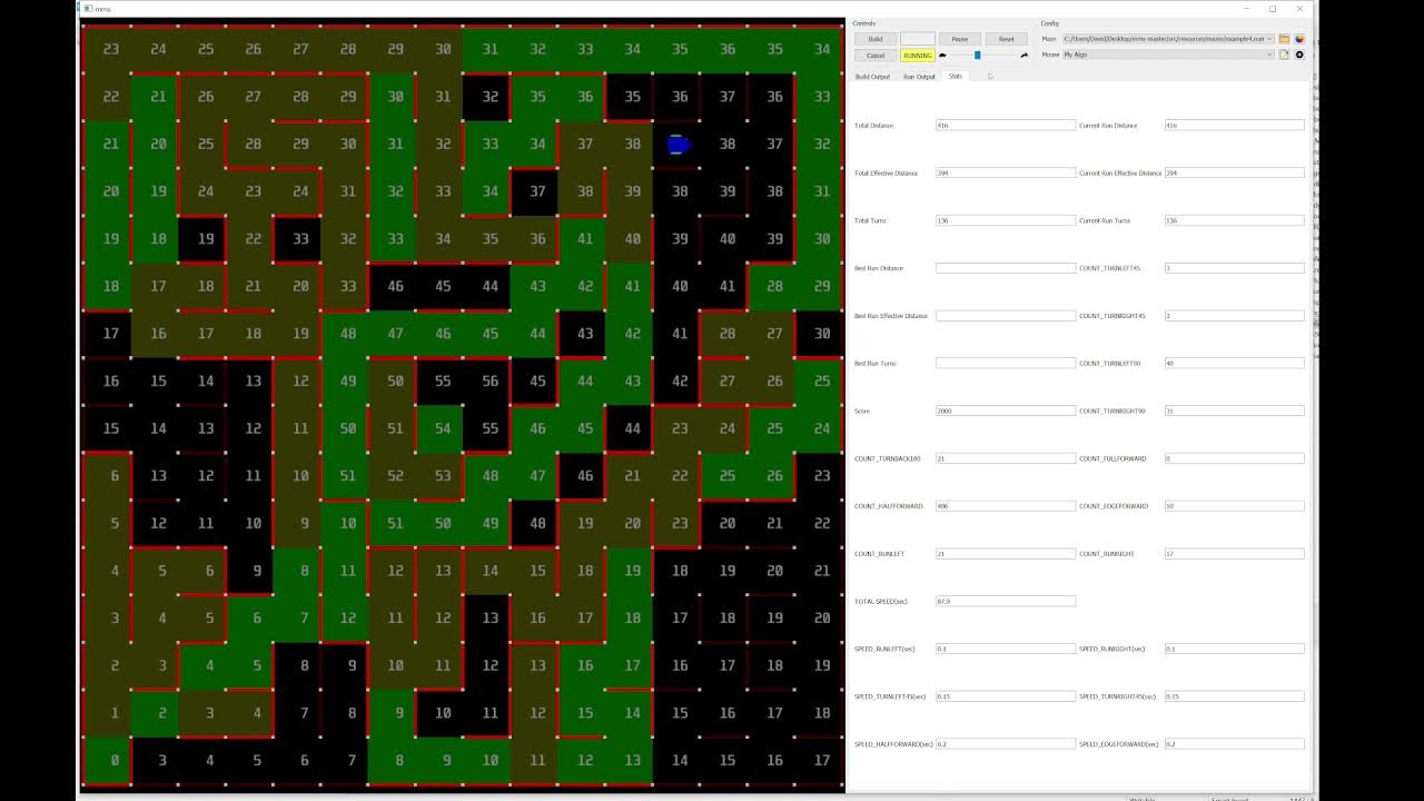 Micromouse Maze Simulator - Modified Flood Fill - YouTube
