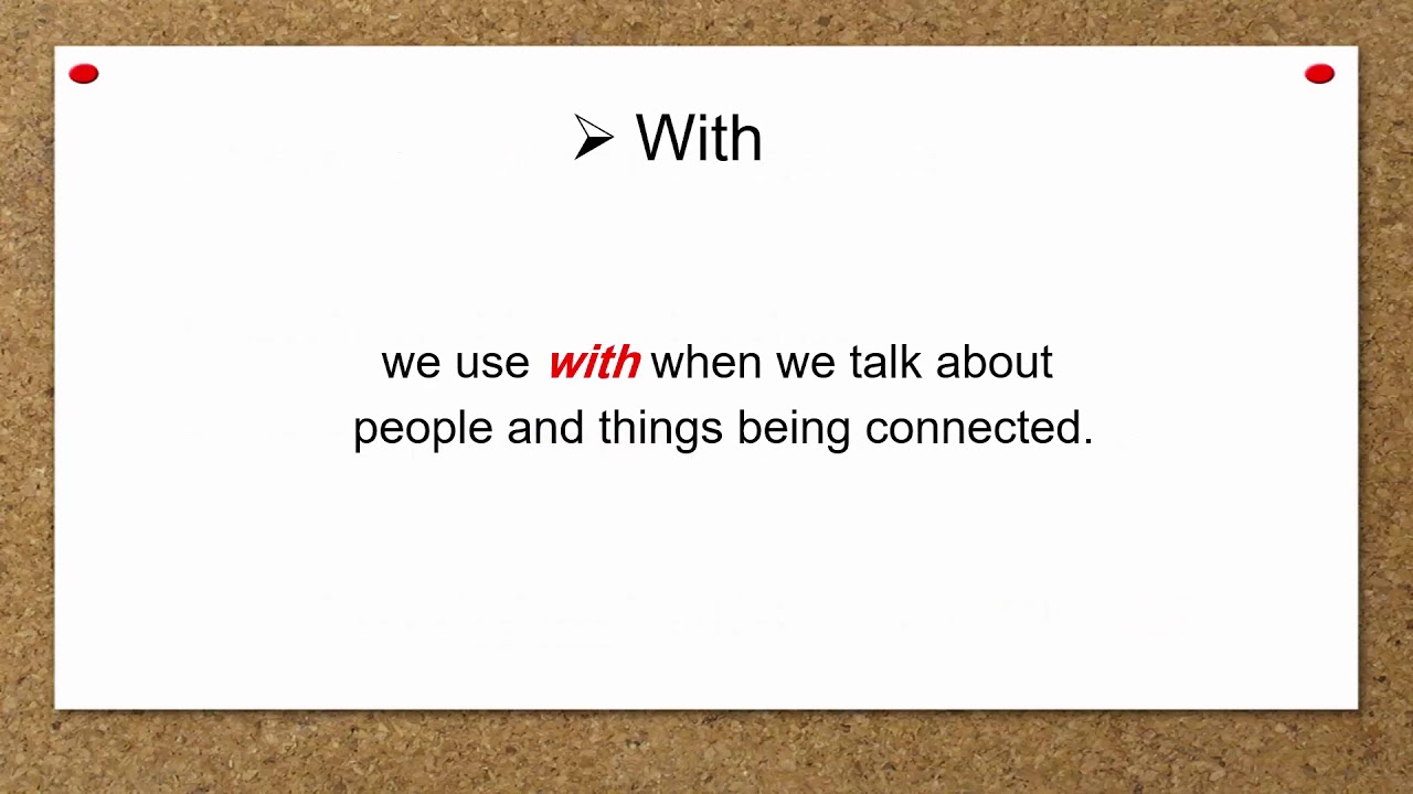 Prepositions Used for Connections - YouTube