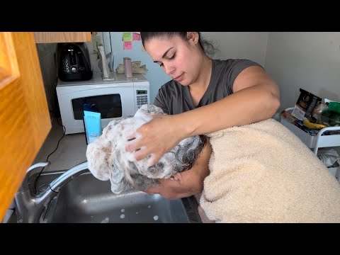 ASMR WASHING MOM’S HAIR OVER THE SINK - YouTube