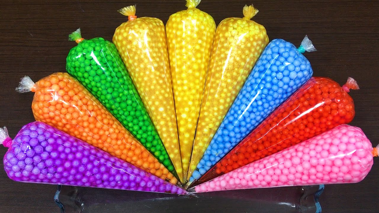 Making Crunchy Foam Slime With Piping Bags | GLOSSY SLIME | ASMR Slime ...