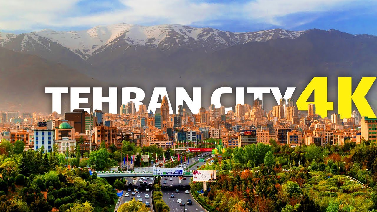 Tehran City Driving Downtown Iran 2020 Autumn Cloudy Day Driving